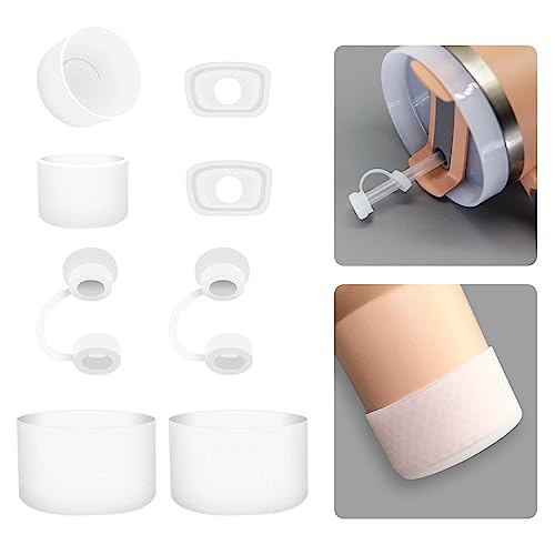 8pcs Silicone Spill Proof Stopper Set,Compatible with Stanley Cup 2.0 40oz/30oz,Compatible with Tumbler Accessories, 2 Straw Cover Cap,2 Square Spill Stopper,2 Round Leak Stopper,2 Bumper Boot