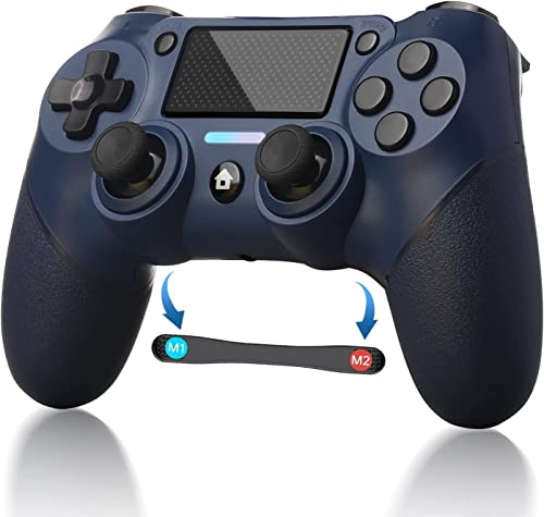 Jusubb Replacement for PS4 Controller, Programmable Function with 6-axis Gyro Sensor Non-Slip Joystick Dual Vibration, Audio Function with 3.5mm Jack a