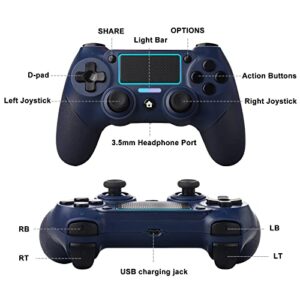 Jusubb Replacement for PS4 Controller, Programmable Function with 6-axis Gyro Sensor Non-Slip Joystick Dual Vibration, Audio Function with 3.5mm Jack a