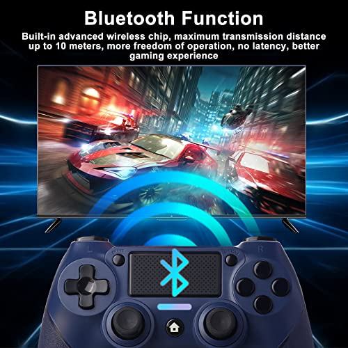 Jusubb Replacement for PS4 Controller, Programmable Function with 6-axis Gyro Sensor Non-Slip Joystick Dual Vibration, Audio Function with 3.5mm Jack a