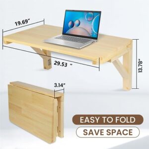 Folding Table Wall Mounted Space Saving，Foldable Wall-Mounted Table，Multifunctional Foldable Wall Table，Save Space for Laundry, Study, Dining Room，Multiple Sizes (29.5“×19.7”（75cm×50cm）)