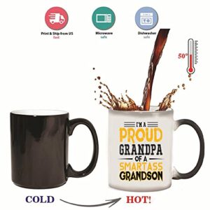 Fathers Day Gift for Proud Grandpa of Witty Smart Grandson 11oz 15oz Color Changing Mug