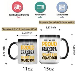 Fathers Day Gift for Proud Grandpa of Witty Smart Grandson 11oz 15oz Color Changing Mug