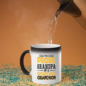 Fathers Day Gift for Proud Grandpa of Witty Smart Grandson 11oz 15oz Color Changing Mug