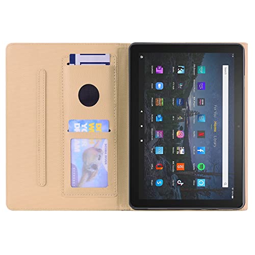 Tablet PC case Compatible with All-New Kindle Fire 7 Tablet (7", 12th Generation, 2022 Release) Case PU & TPU Tablet Case Kickstand Tablet Case Card Slot Case Tablet PC Cover (Color : Khaki)