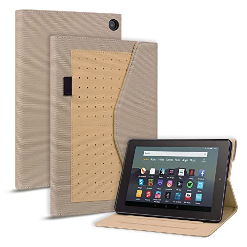 Tablet PC case Compatible with All-New Kindle Fire 7 Tablet (7", 12th Generation, 2022 Release) Case PU & TPU Tablet Case Kickstand Tablet Case Card Slot Case Tablet PC Cover (Color : Khaki)