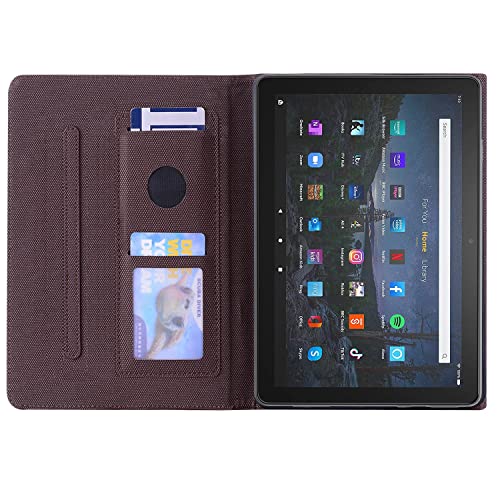 GREYKA Tablet PC Case Compatible with All-New Kindle Fire 7 Tablet (7", 12th Generation, 2022 Release) Case PU & TPU Tablet Case Kickstand Tablet Case Card Slot Case Tablet Protection (Color : Brown)