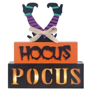 halloween decorations indoor, meetyamor 3-layered legs block halloween decor, led halloween lights hocus pocus sign hocus pocus decorations for home, gothic decor for halloween party decorations