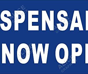 22" X 44" DISPENSARY NOW OPEN Vinyl Banner Sign (Design #5), Existing Text Change Available (Optional)