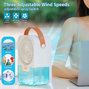 Evaporative Portable Air Conditioner with Touch Screen Remote Control, 650ML Water Tank, Display Prower Air Cooler Conditioner, 4 Speeds Quiet Portable Air Conditioners for Car, Bedroom, Living Room