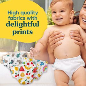 Charlie Banana Reusable Swim Diaper with Snaps, Easy On and Off, Snug Fit to Prevent Leaks, Floriana, Size L (22-34 lbs)