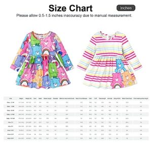 PATPAT Care Bears Baby Toddler Girl Long-Sleeve Cute Playwear Dress 3-4 Years Multi-Color