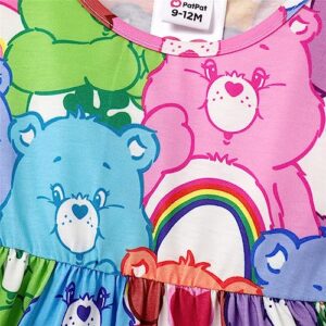 PATPAT Care Bears Baby Toddler Girl Long-Sleeve Cute Playwear Dress 3-4 Years Multi-Color