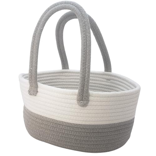 Cozy Tykes Cotton Rope Diaper Caddy Baby Basket Changing Table Organizer Dorm Bed Caddy Gift Basket Car Tote Organizer Boho Design