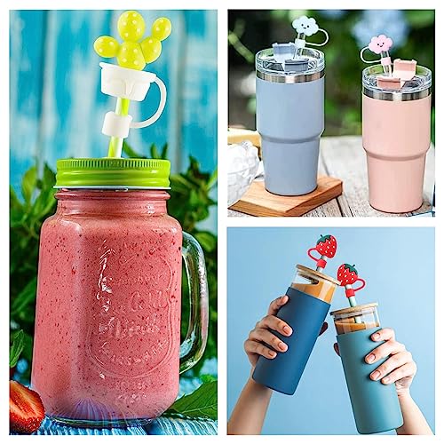 6Pcs 10mm Large Straw Tip Covers Compatible with Stanley 30&40 Oz Tumbler, Food Grade Reusable Drinking Dust Proof Straw Tip Covers, Cute Straws Plugs, Stanley Cup Accessories(Sytle B)