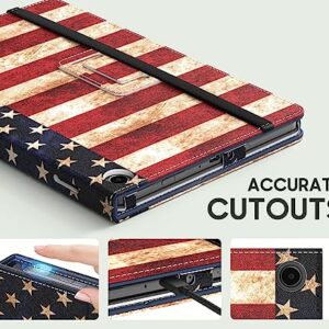 MoKo for Amazon Kindle Fire Max 11 Case (13th Generation, 2023 Release) 11" - Slim Folding Stand Cover Case for Fire 11 Tablet with Auto Wake/Sleep, American Flag