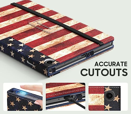 MoKo for Amazon Kindle Fire Max 11 Case (13th Generation, 2023 Release) 11" - Slim Folding Stand Cover Case for Fire 11 Tablet with Auto Wake/Sleep, American Flag