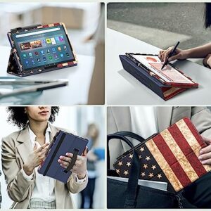 MoKo for Amazon Kindle Fire Max 11 Case (13th Generation, 2023 Release) 11" - Slim Folding Stand Cover Case for Fire 11 Tablet with Auto Wake/Sleep, American Flag