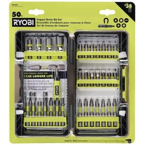 Ryobi 18V Cordless 2-Tool Combo Bundle with Drill, Impact Driver, 50-Piece Drill Bit Set, (2) 1.5 Ah Batteries, Charger, Tool Bag, Buho Drill Holster, and Buho Zipper Tool Pouch