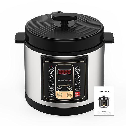 GTKZW Electric Pressure Cooker, 6 Quart Pressure Cooker Stainless Steel, 9-in-1 Multi-Functional Programmable Instant Cooker Pressure Pot with Slow Cooker,Including Stir-fry, Rice Cooker, Yogurt Maker