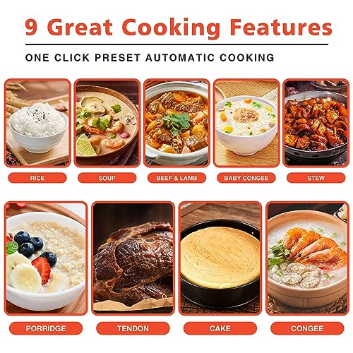 GTKZW Electric Pressure Cooker, 6 Quart Pressure Cooker Stainless Steel, 9-in-1 Multi-Functional Programmable Instant Cooker Pressure Pot with Slow Cooker,Including Stir-fry, Rice Cooker, Yogurt Maker