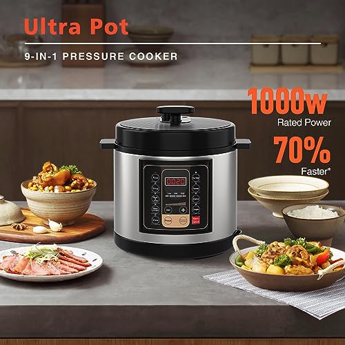 GTKZW Electric Pressure Cooker, 6 Quart Pressure Cooker Stainless Steel, 9-in-1 Multi-Functional Programmable Instant Cooker Pressure Pot with Slow Cooker,Including Stir-fry, Rice Cooker, Yogurt Maker