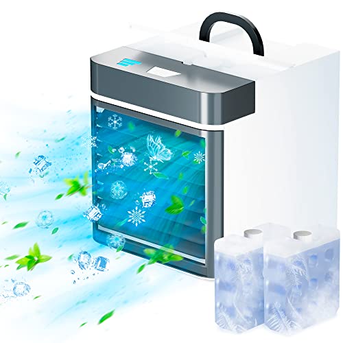 Portable Air Conditioner, Upgraded Mini Personal Anti-leakage water Air Cooler Fan Multifunction with 3 Speeds, Small for Room Bedroom Office Home Tent