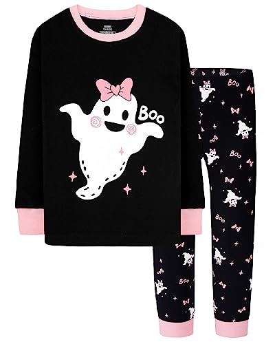 KOBERO Girls Halloween Pajamas 18-24 Month Baby Toddler Ghost PJs 100% Cotton Comfy Soft Pj Sets Sleepwear Jammies Clothes Outfits 18M/Mo, 24M/Mth