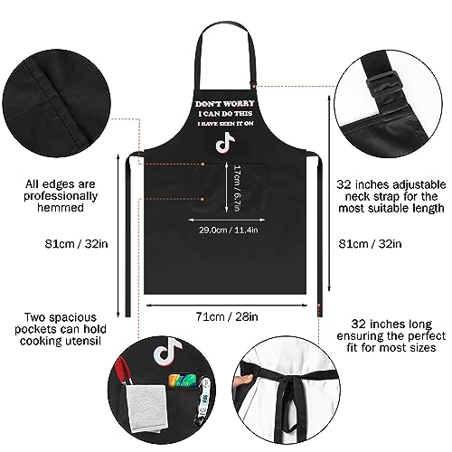 Funny Apron for Men with 2 Pockets Adjustable Neck Strap Funny Gifts for Birthday, Christmas, Thanksgiving, Best Gifts for Dad, Husband, Brother, Mom, Friend, BBQ Grilling Aprons for Men