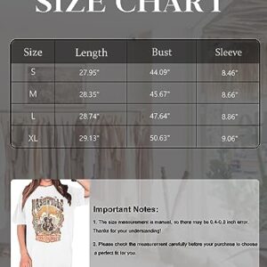 GEMLON Womens Nashville Shirts Country Music Summer Tshirts Oversized Graphic Short Sleeve Tees for Women Teen Girls White S