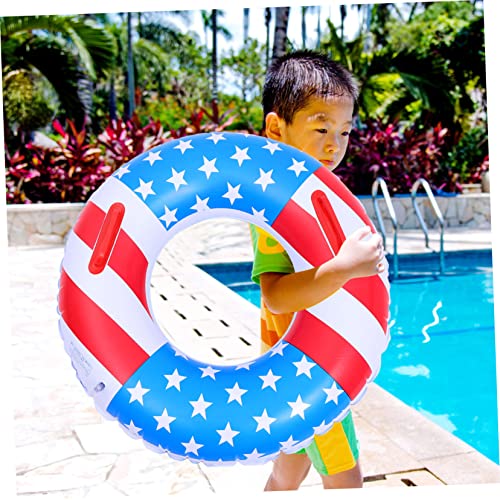 ibasenice 1pc Flag Swimming Ring Inflatable Toys for Kids Toddler Inflatable Pool Summer Toddler Toys Boy Toys Swim Tube Ring Toys Float Water Ring Aquatic Recreation Accessories PVC Beach