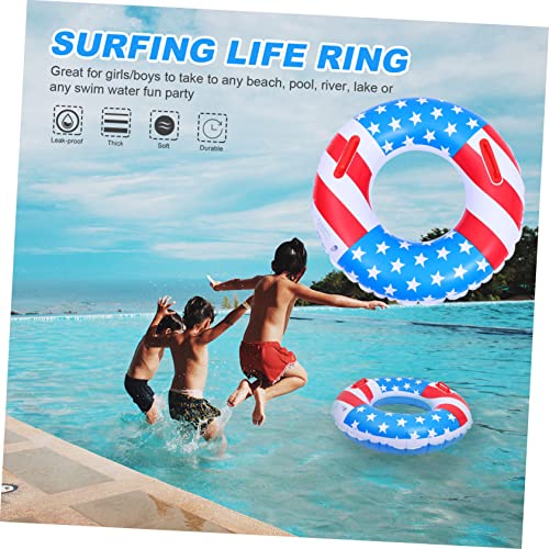 ibasenice 1pc Flag Swimming Ring Inflatable Toys for Kids Toddler Inflatable Pool Summer Toddler Toys Boy Toys Swim Tube Ring Toys Float Water Ring Aquatic Recreation Accessories PVC Beach