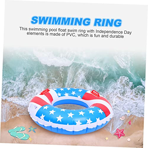 ibasenice 1pc Flag Swimming Ring Inflatable Toys for Kids Toddler Inflatable Pool Summer Toddler Toys Boy Toys Swim Tube Ring Toys Float Water Ring Aquatic Recreation Accessories PVC Beach