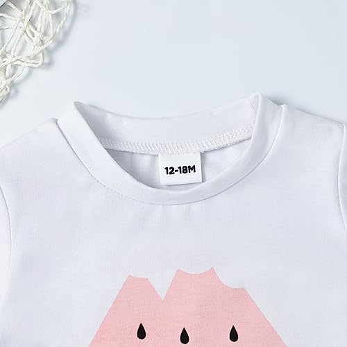 FOCUTEBB 2 Years Old Girl Clothes Toddler Girls Summer Outfits Summer Short Set Infant Toddler Girls Outfit T-shirt + Linen Shorts with Belt Cute Summer Clothes Set Watermelon Pink 2-3T