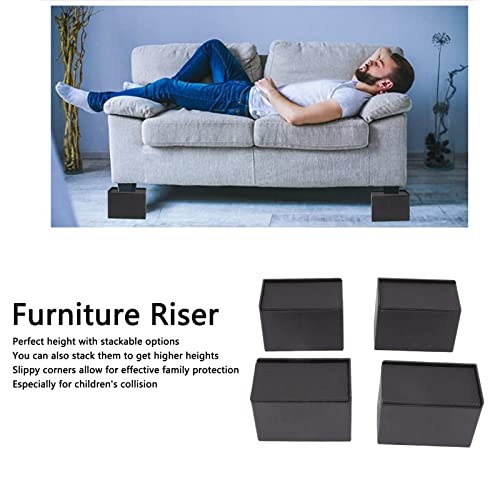 Fdit 4 Sets Furniture Riser Skid Avoidant Rubber L Shape Couch Risers Suitable for Bed Chair Washing Machine