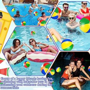 BBTO 72 Pieces Beach Balls Bulk 15.7''/14''/12''/9'' Inflatable Beach Ball Rainbow Blow Up Beach Balls Sport Balls for Adults Summer Pool Toys Water Games Hawaiian Birthday Party Favors