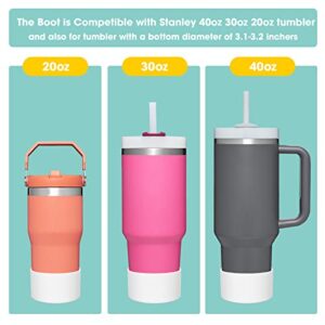 Water Bottle Pouch Silicone Spill Proof Stopper Set Replacement Straws and Tumbler Boot for Stanley H1.0 40oz 30oz Tumbler, Airboat Reusable Straws, Leak Proof Topper Accessories for Stanley Cup