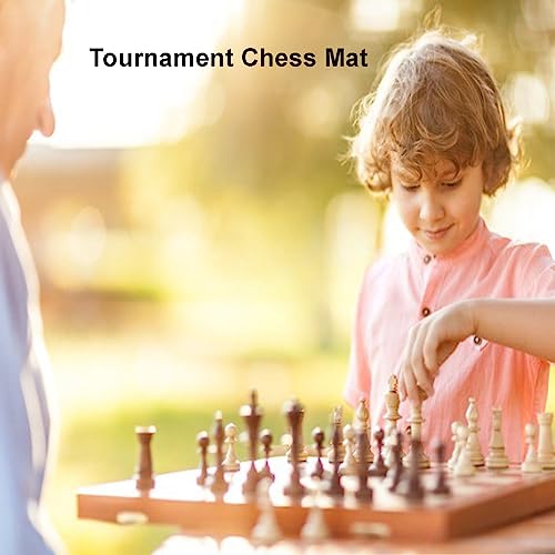 Tournament Chess Mat, Roll Up Chess Boards Professional Club and Tournament Chess Boards, Lightweight & Non Slip, Chess Mat for Kids and Adults(Chess Board only) (34.5cm)