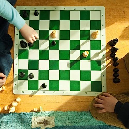 Tournament Chess Mat, Roll Up Chess Boards Professional Club and Tournament Chess Boards, Lightweight & Non Slip, Chess Mat for Kids and Adults(Chess Board only) (34.5cm)