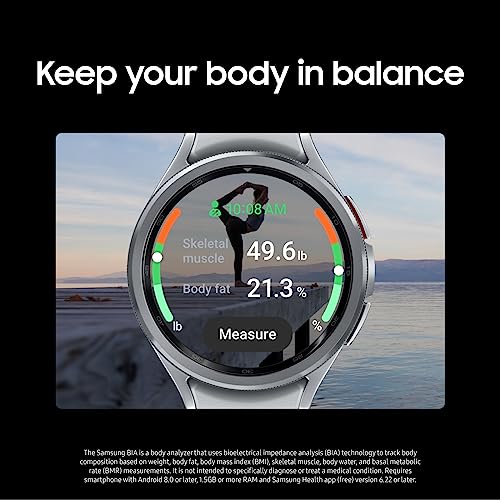 SAMSUNG Galaxy Watch 6 Classic 43mm LTE Smartwatch w/ Rotating Bezel, Fitness Tracker, Personalized HR Zones, Advanced Sleep Coaching, Heart Monitor, BIA Sensor, US Version, Silver