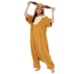 sazac kigurumi - pokemon - eevee - summer onesie jumpsuit halloween costume (x-large)