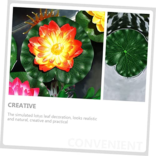 ibasenice 60 Pcs Simulated Lotus Leaf Artificial Plants Artificiales para Green Decor Lilly Pads for Fish Pond Fountain Lily Pad Pond Floating Plant Floating Pond Decor Pads