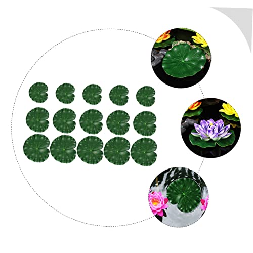 ibasenice 60 Pcs Simulated Lotus Leaf Artificial Plants Artificiales para Green Decor Lilly Pads for Fish Pond Fountain Lily Pad Pond Floating Plant Floating Pond Decor Pads