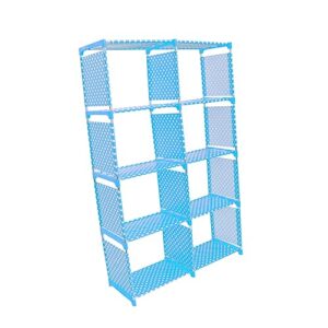 alipis book storage rack adjustable bookshelf storage rack stackable bookcase cubes library bookshelf shoe rack simple blue combination closet shelves cubby bookcase