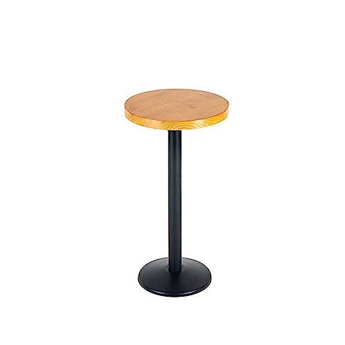 Lingula Bar Table Casual Metal High Tables and Chairs Simple Bar Industrial Style Small Round Table Retro Solid Wood Bar Table and Chairs Pub Tables (Color : A, Size : S)