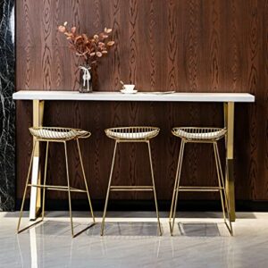 Bar Table Modern Nordic Light Luxury Wrought Iron Bar Dining Table Home Living Room Wall Solid Wood Long Table Bar High Table and Chairs Pub Tables (Color : Bar table160cm)