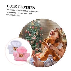 Toyvian 2pcs Carebear Accessories Plush Baby Doll Miniture Decoration Bear Doll Clothes Replaceable Bear Doll Clothes Decorative Bear Hoodies Babydoll Baby Clothes Clothing Bear