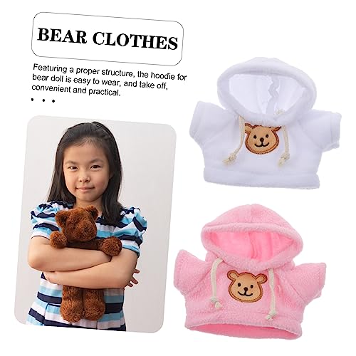 Toyvian 2pcs Carebear Accessories Plush Baby Doll Miniture Decoration Bear Doll Clothes Replaceable Bear Doll Clothes Decorative Bear Hoodies Babydoll Baby Clothes Clothing Bear