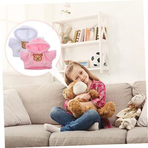 Toyvian 2pcs Carebear Accessories Plush Baby Doll Miniture Decoration Bear Doll Clothes Replaceable Bear Doll Clothes Decorative Bear Hoodies Babydoll Baby Clothes Clothing Bear