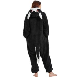 HOMWERRONT Adult Onesie Werewolf Costume Pajamas,animal Onesie Pajamas,Halloween Christmas Werewolf Onesie Pajamas for Women men